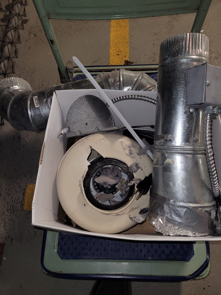 Severely Broken Booster Fan - Dryer Booster Fan Services